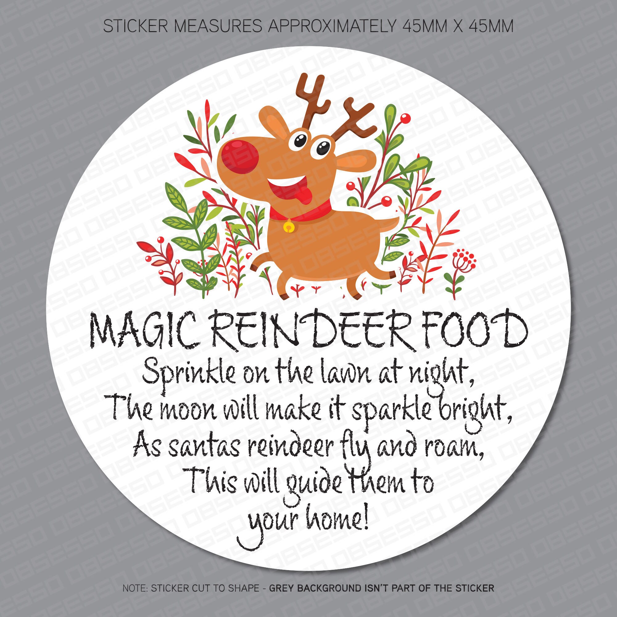 Magic Reindeer Food Christmas Stickers Labels Three | Etsy UK