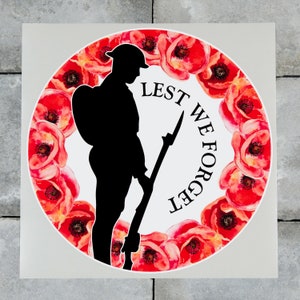 Lest We Forget Remembrance Day Sticker Poppys Wall or - Etsy