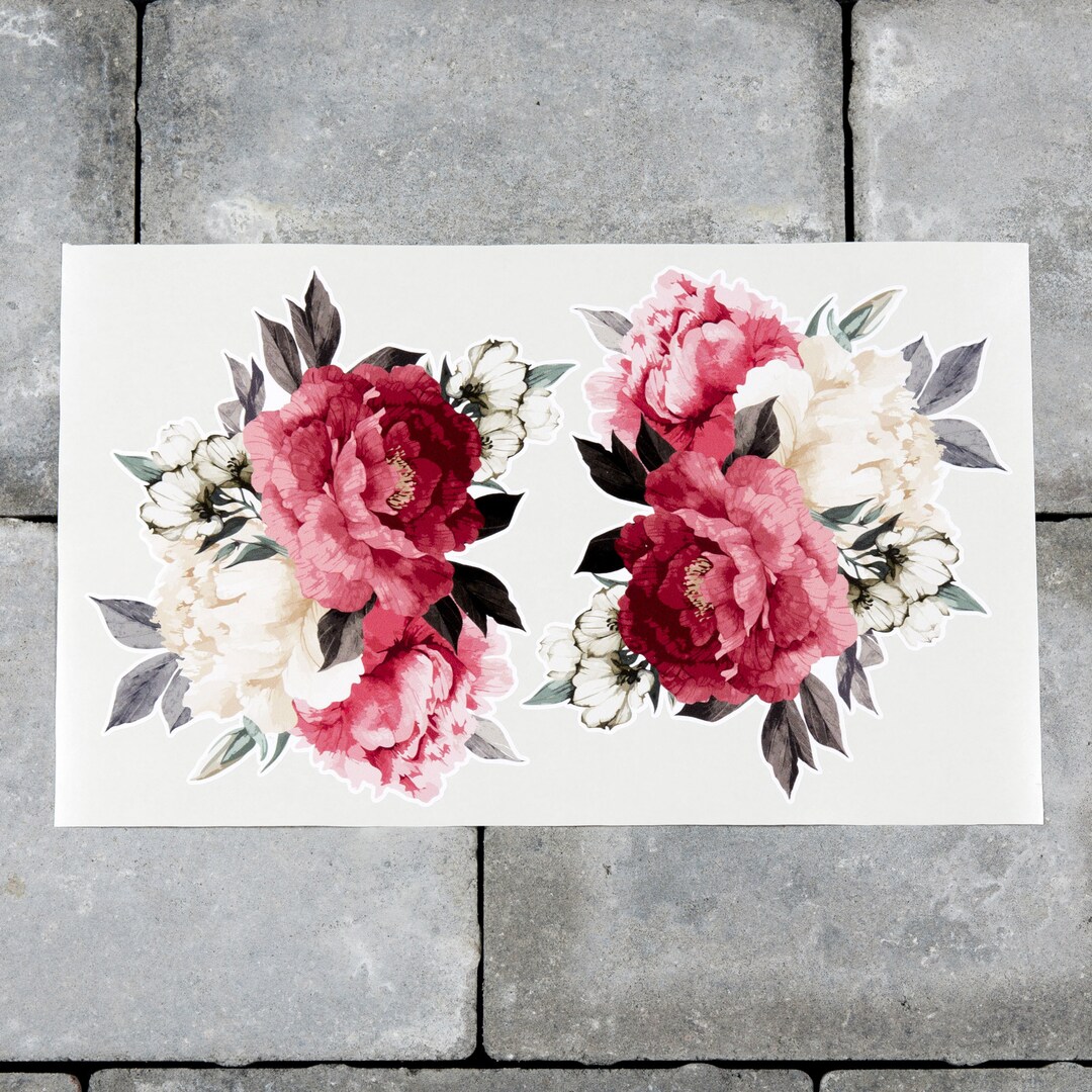 2 X Watercolour Carnation Flower Stickers Self Adhesive - Etsy