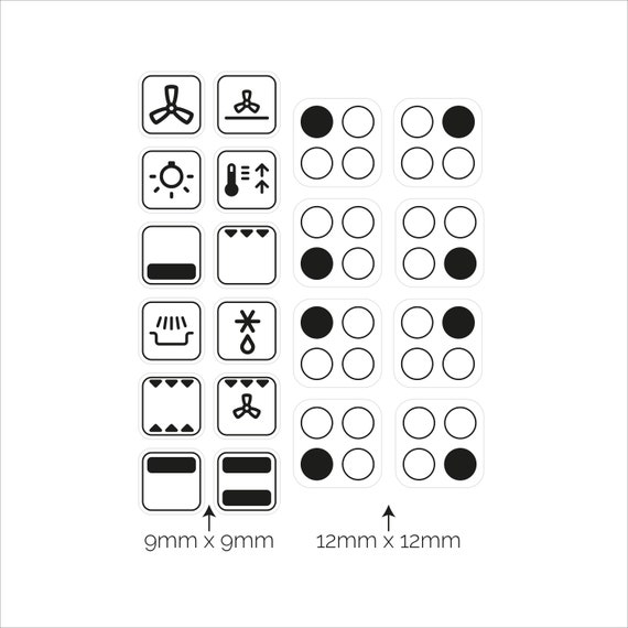 Two Sets of 4 Ring Stove Stickers Decals Symbols for Hob | Etsy UK