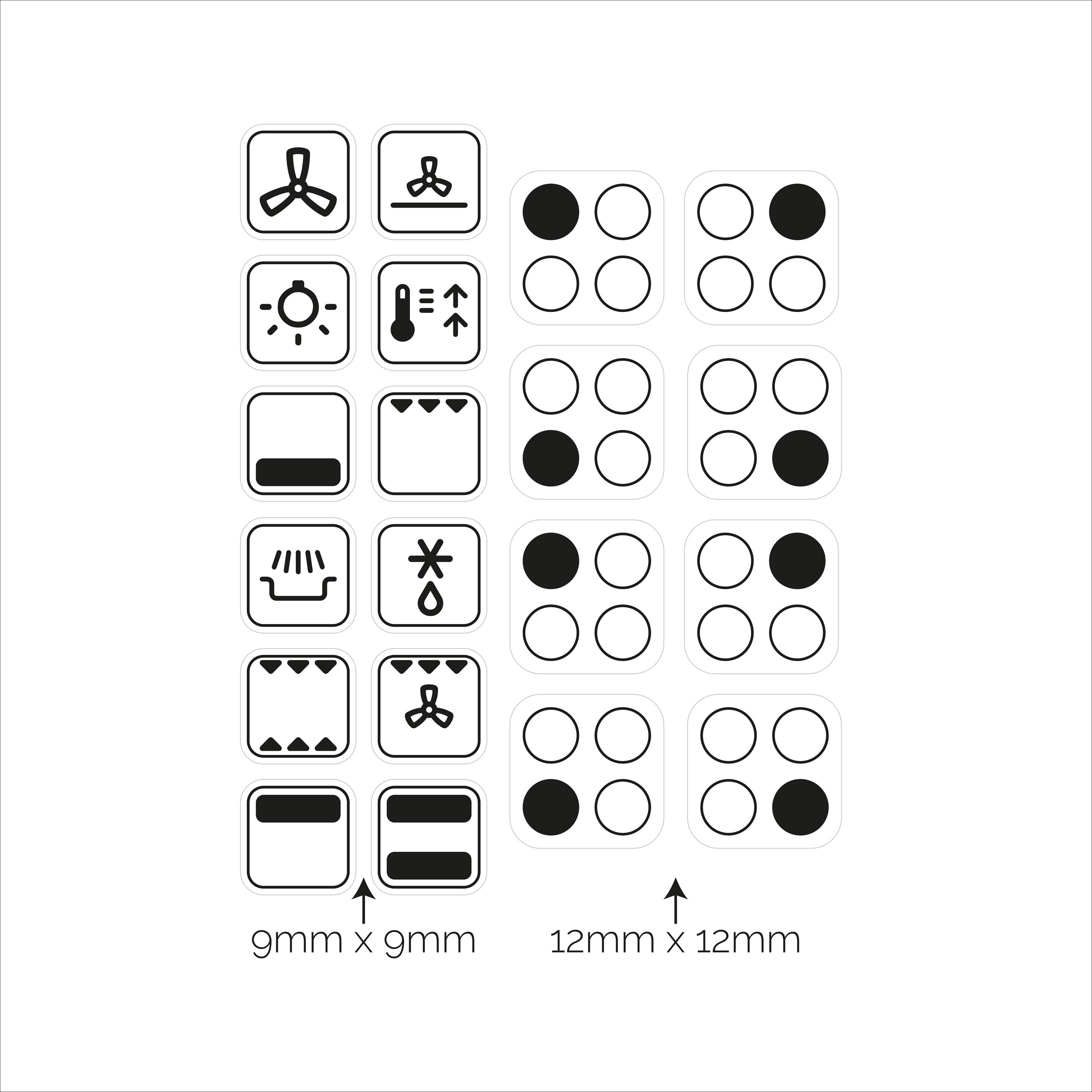 Two Sets of 4 Ring Stove Stickers Decals Symbols for Hob - Etsy UK