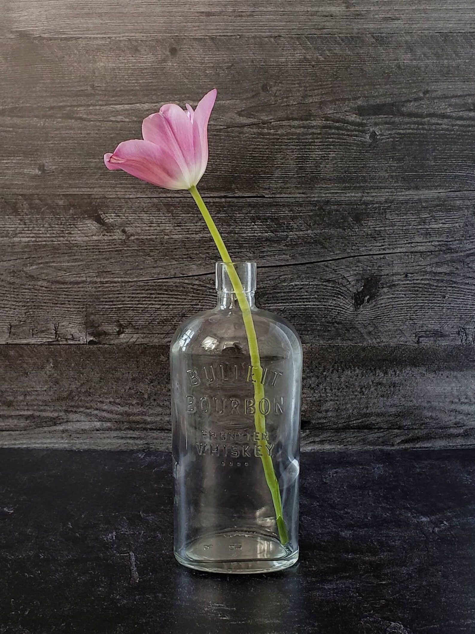 Vintage Bulleit Bourbon Glass Bottle. Vintage Frontier Whiskey - Etsy