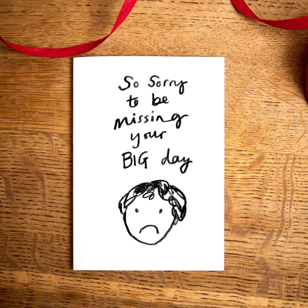 Regret Card: Sorry to Miss Your Big Day, Plastic-free - Etsy