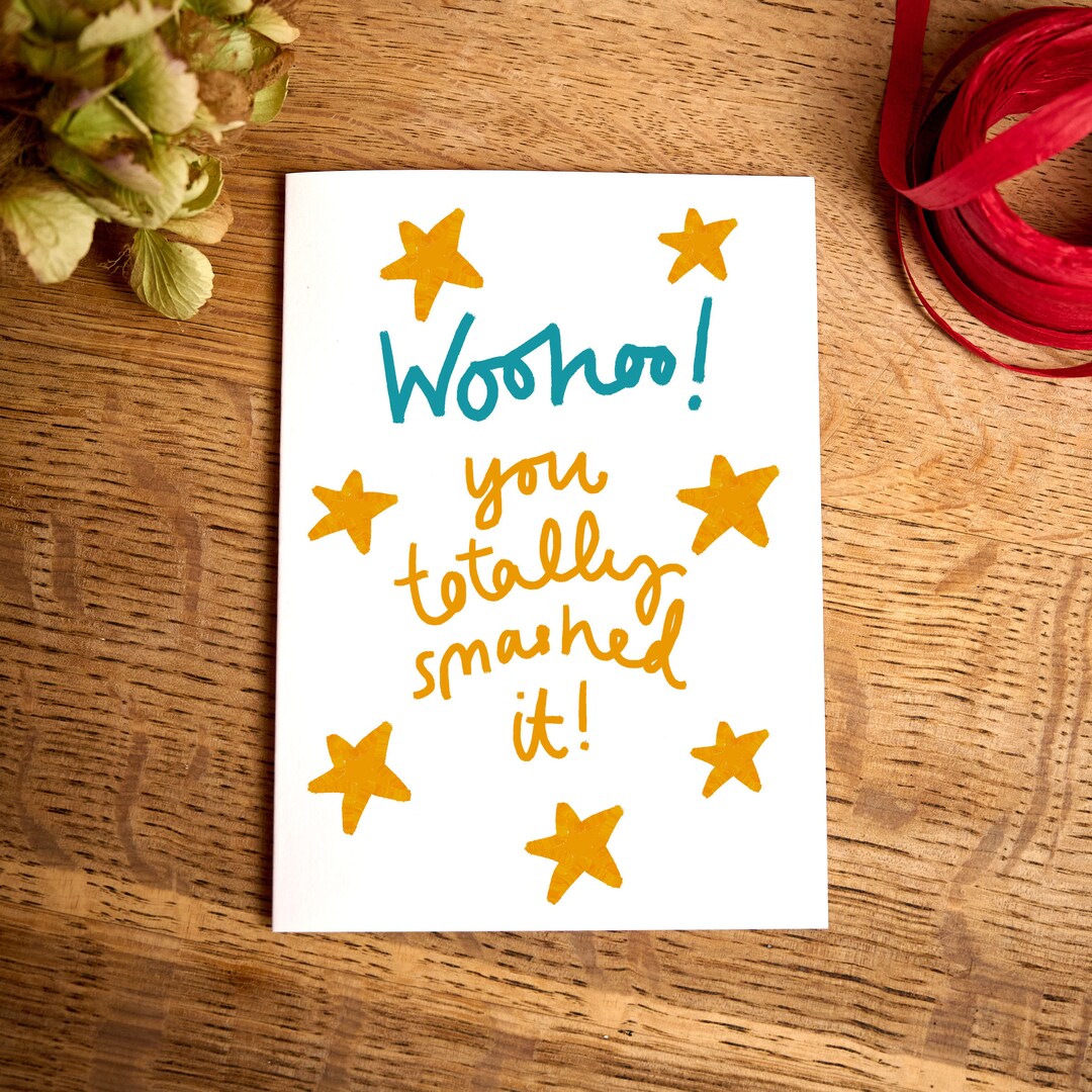 Woohoo! You Smashed It Card - Congratulations Card - Etsy