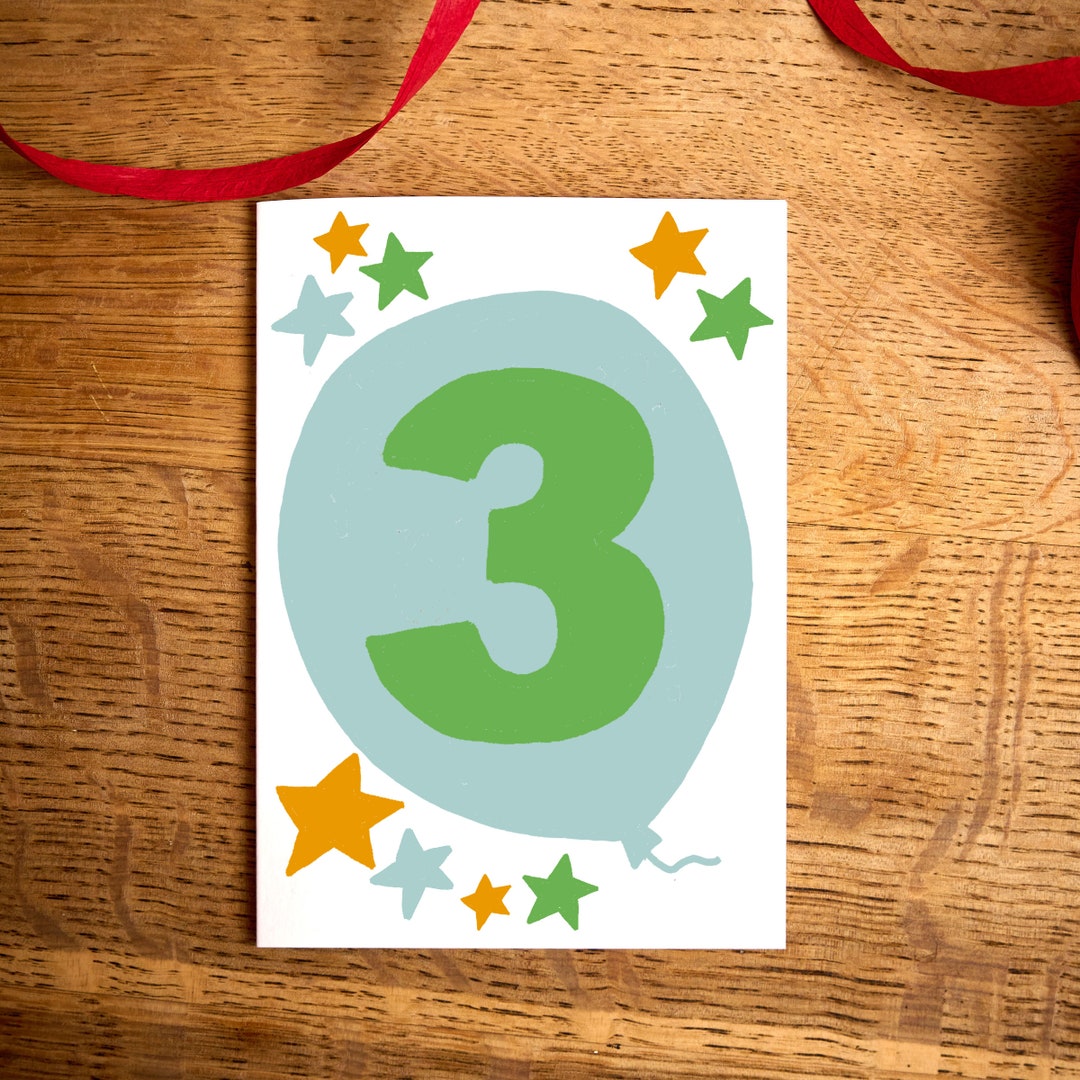 Funny Birthday Card / Happy Birthday Card for 3rd Birthday ...