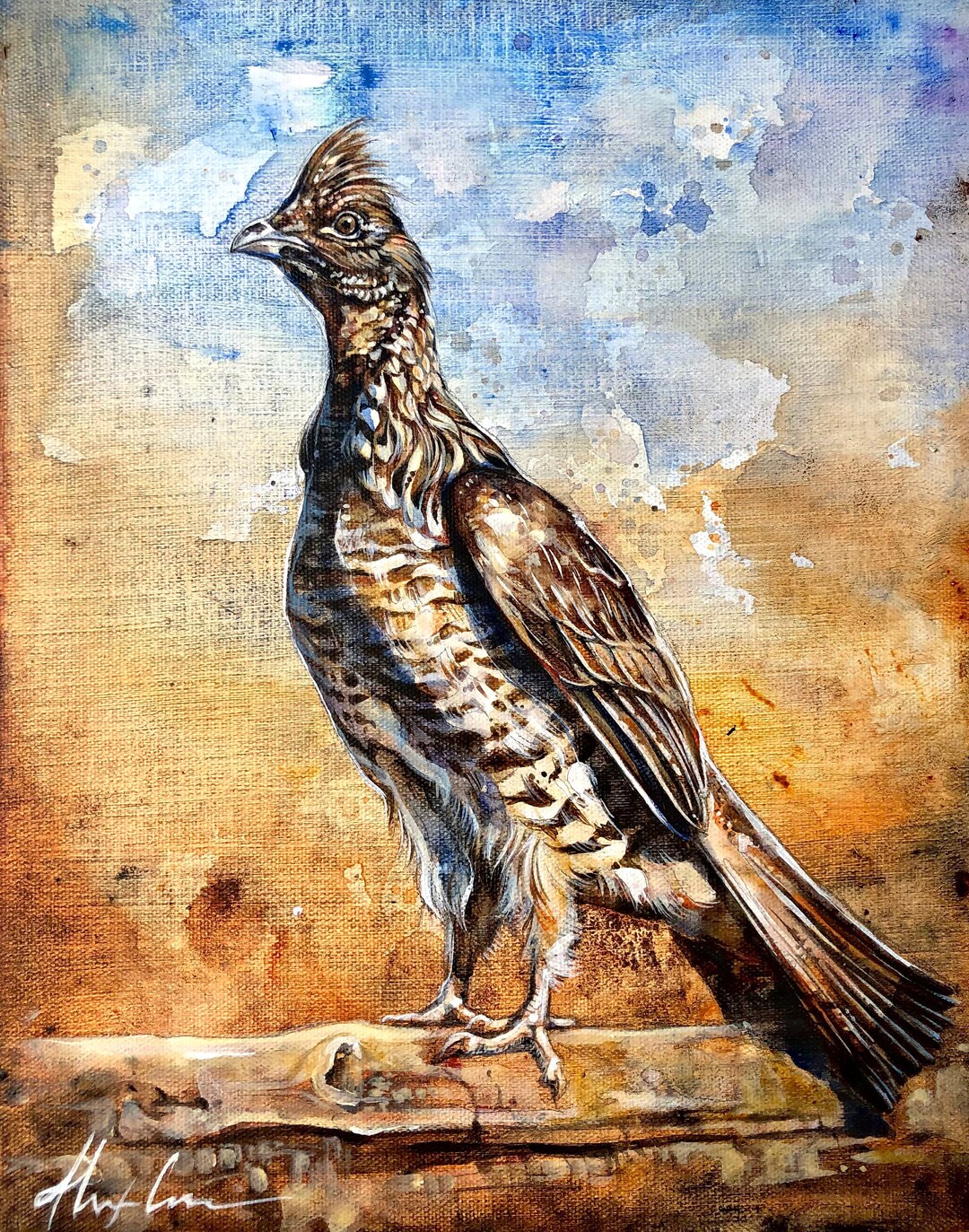 8x10 Ruffed Grouse Archival Giclee Print of Original Acrylic Painting ...