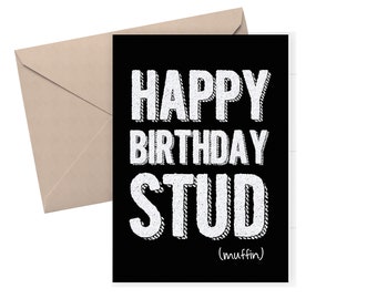 Happy Birthday Stud | Etsy
