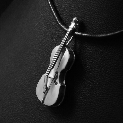 Sterling Silver Double Bass Pendant - Etsy