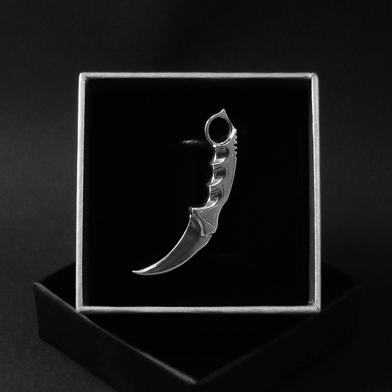 Sterling Silver Karambit Pendant - Etsy
