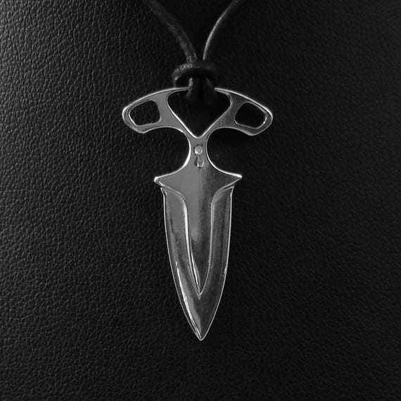 Sterling Silver Shadow Dagger Pendant - Etsy