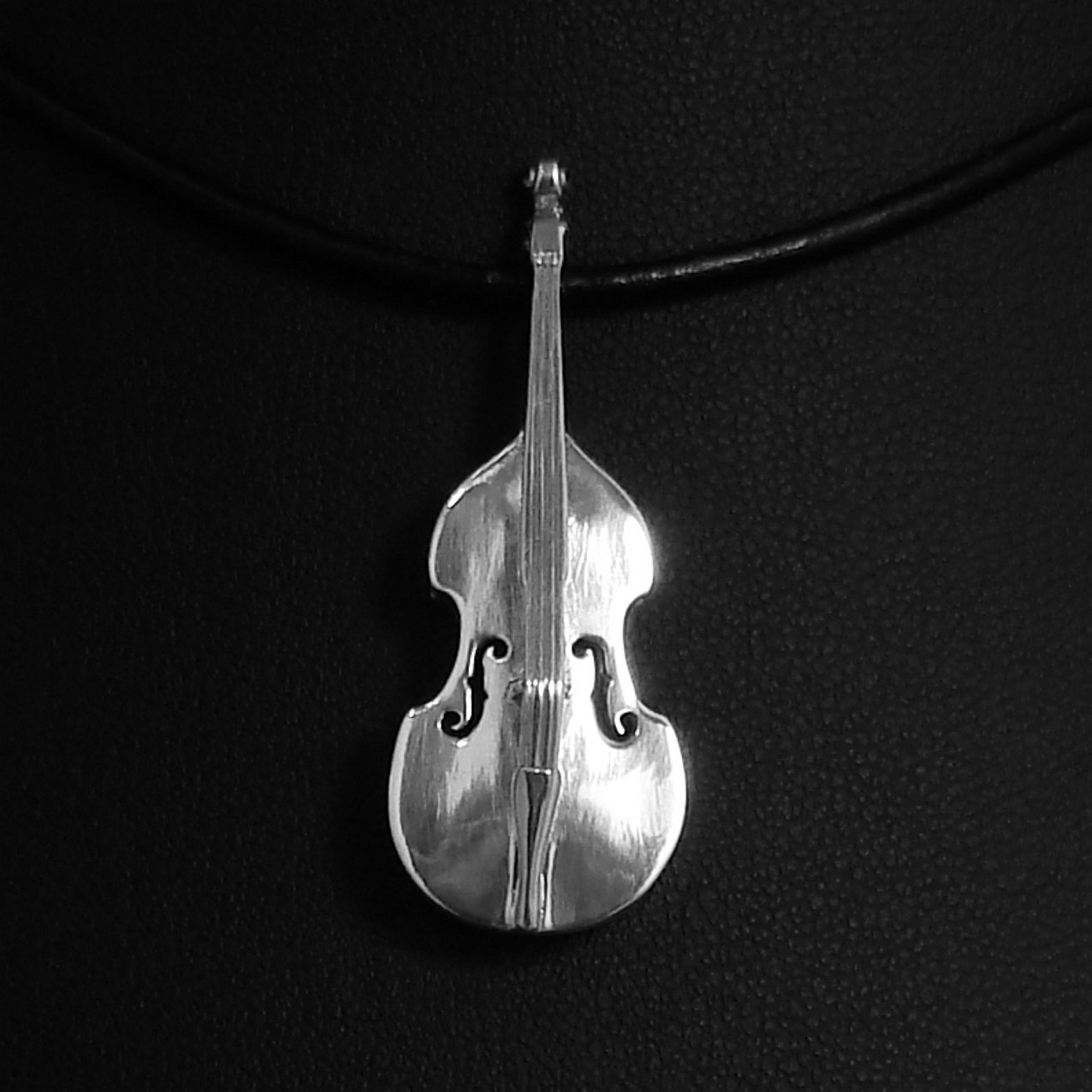 Sterling Silver Double Bass Pendant | Etsy