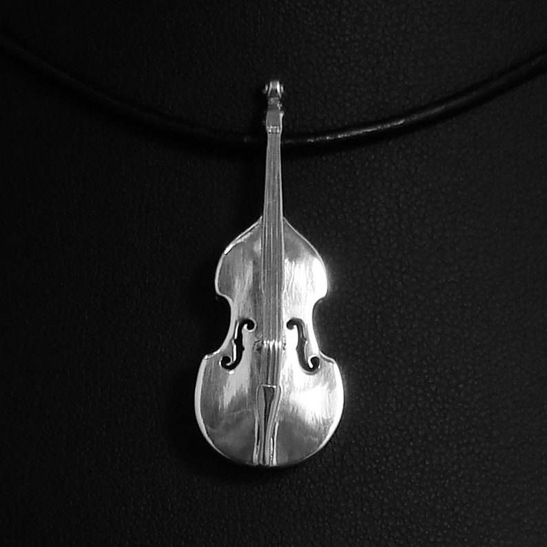 Sterling Silver Double Bass Pendant | Etsy