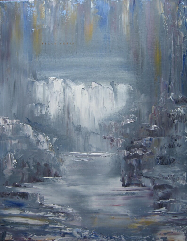 Winter Oil Painting/digital File to Download/modern Painting/abstract ...