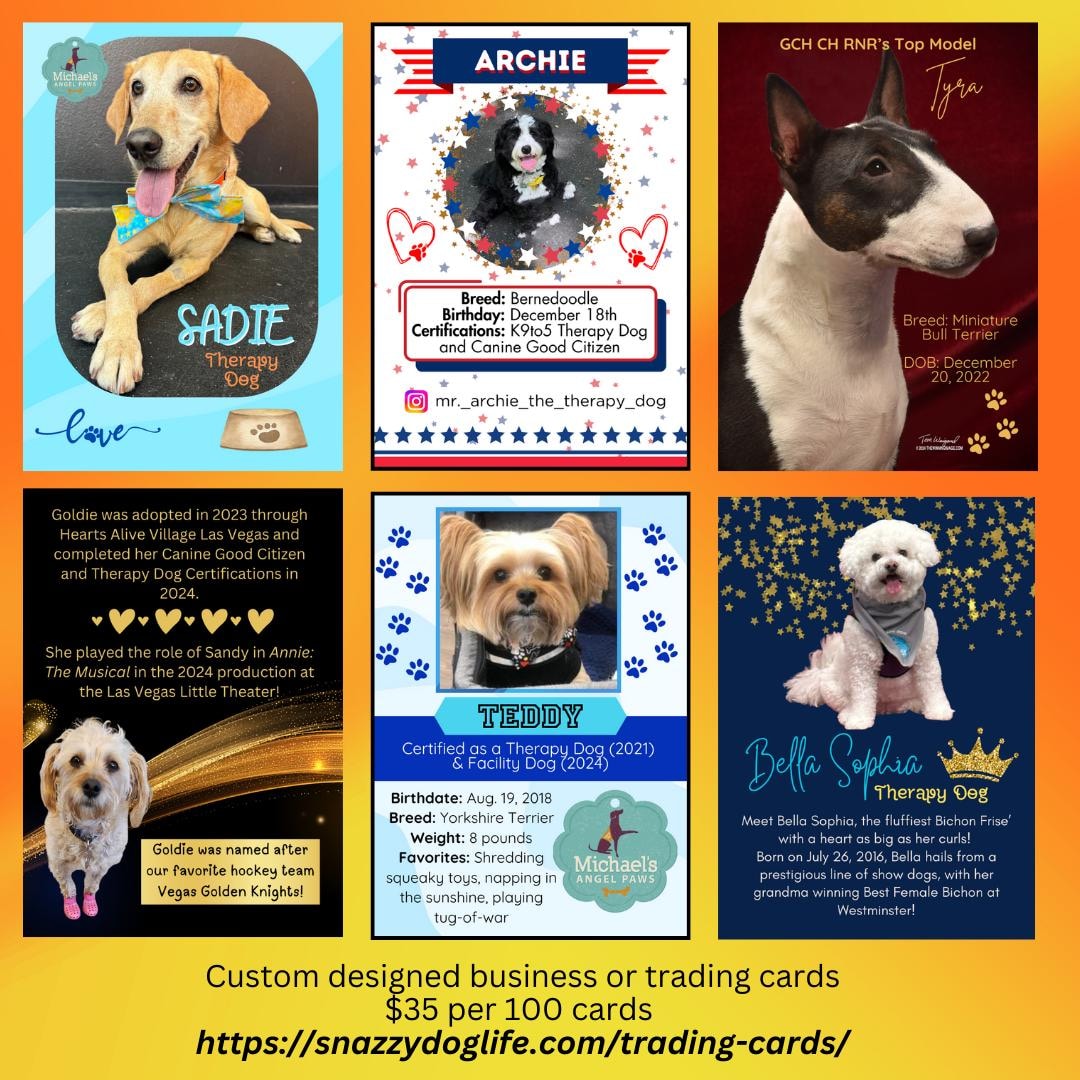 Therapy Dog Trading Cards - Etsy