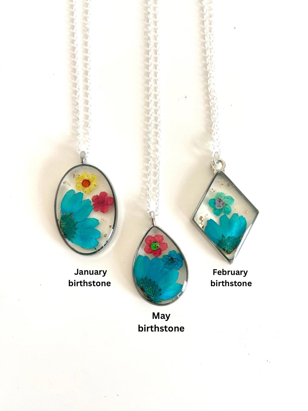 Birth Month Flower Necklace, Birthstone Flower, Botanical Necklace ...