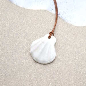 Sea Shell on 16 Inch Leather Necklaces Natural Shells Leather Cord ...