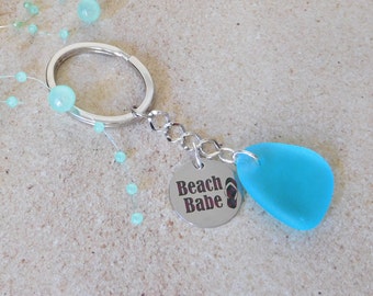 Sea Glass Key Ring - Etsy
