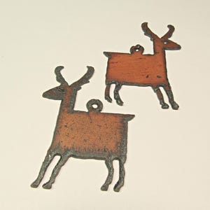 Rustic Iron Deer 2" Pendant One Pc, Patina Metal Deer - Etsy
