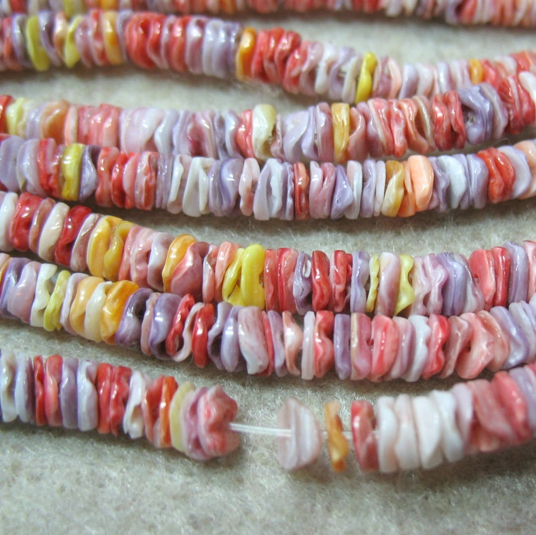 Natural Pectin Shell Heishi Wavy Chip 10mm Beads 8 Etsy