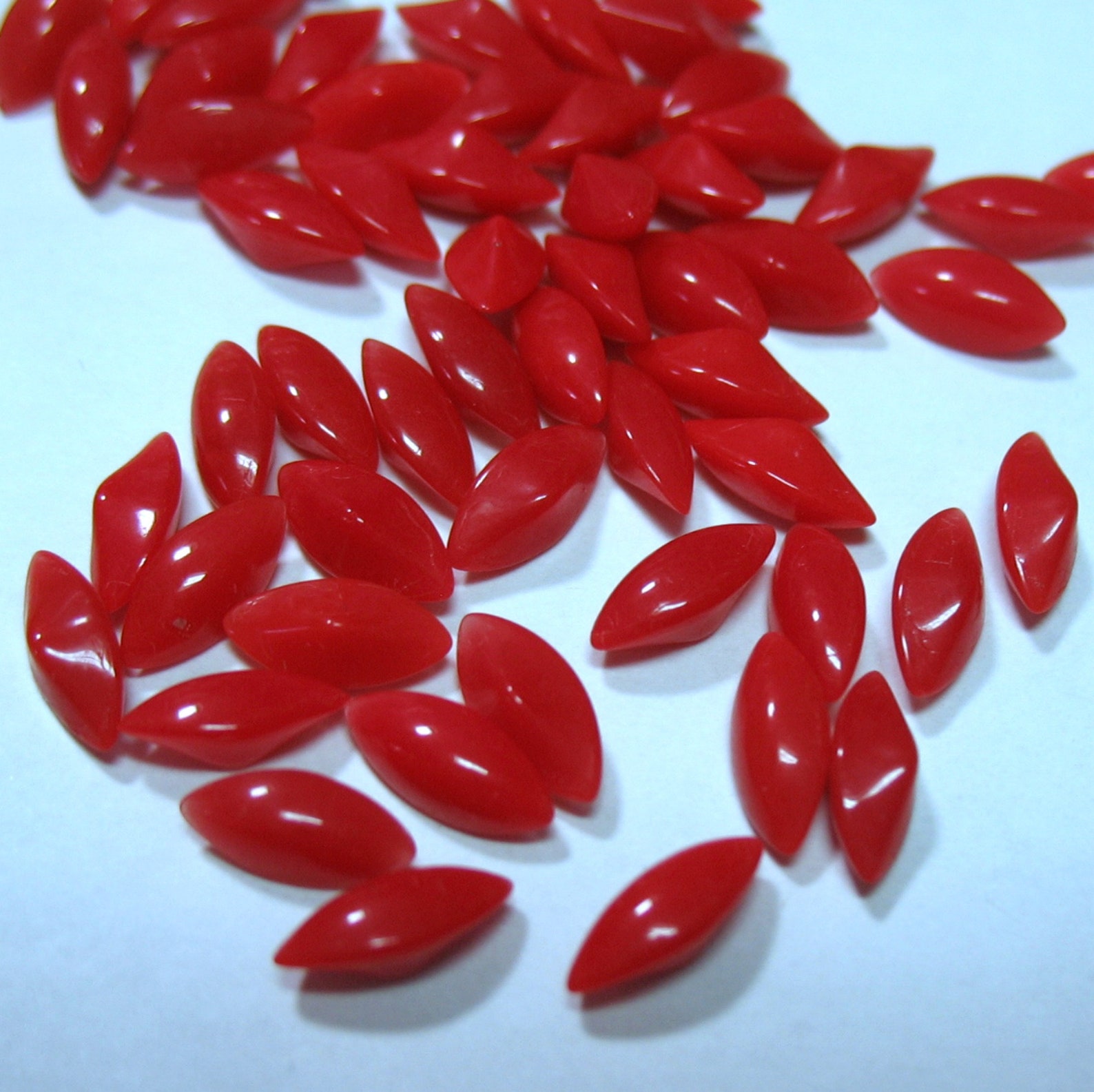Vintage Glass Rhinestones Cherry Red Navette 4x8mm 24pcs - Etsy