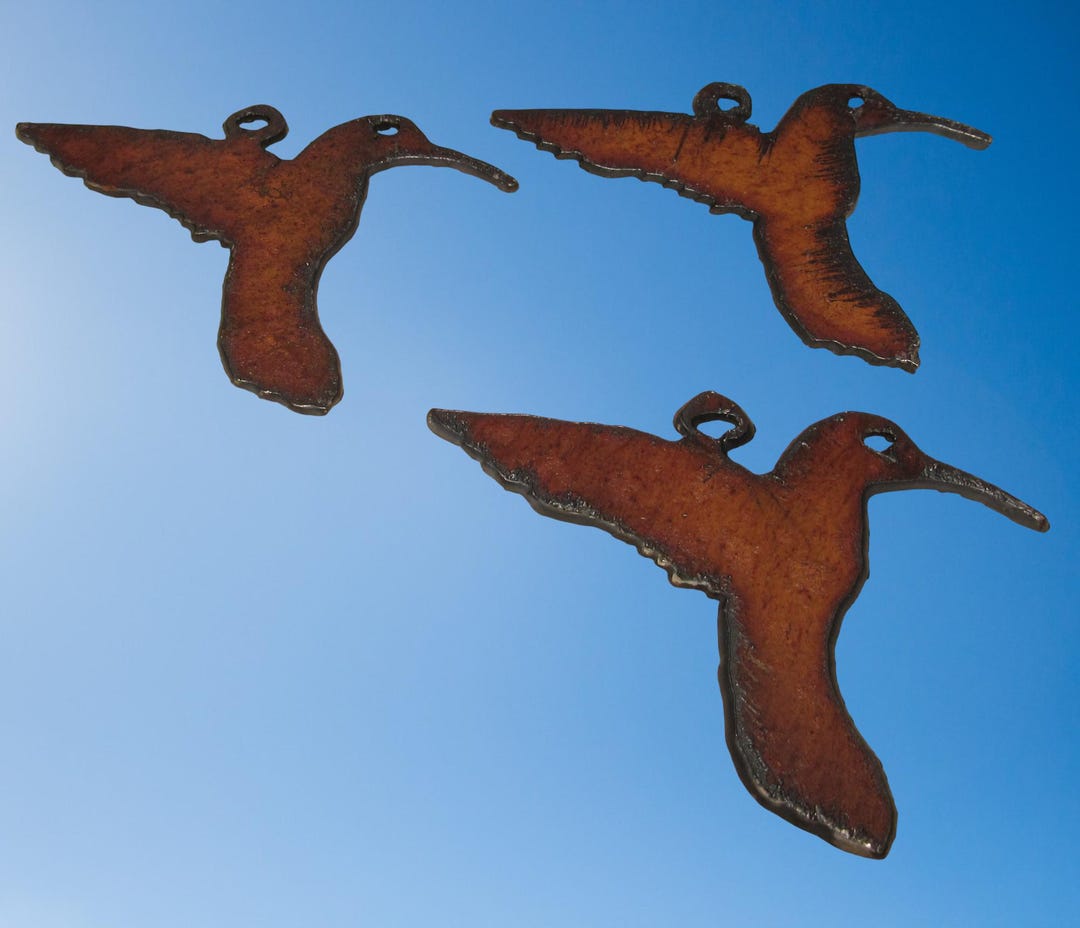 Rustic Iron Hummingbird 2" Pendant, Metal Bird Pendant - Etsy