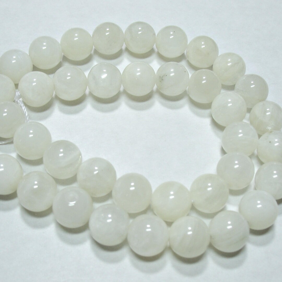 AA White Moonstone 10mm Round Stone Beads 8 Strand - Etsy