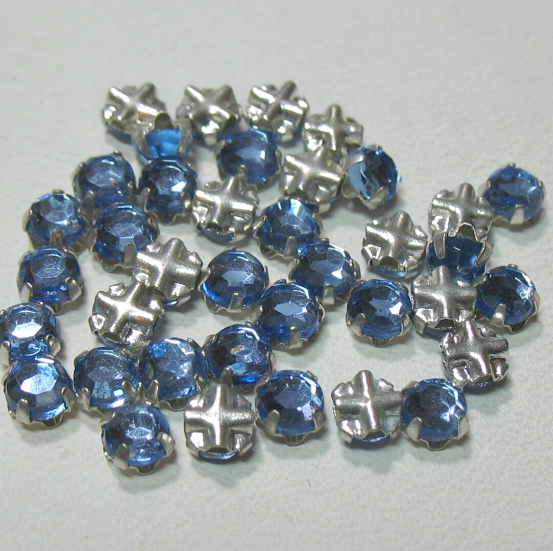 Silver Plated 4mm SS16 Rose Montees Light Blue 25 Beads, Czech Beads ...
