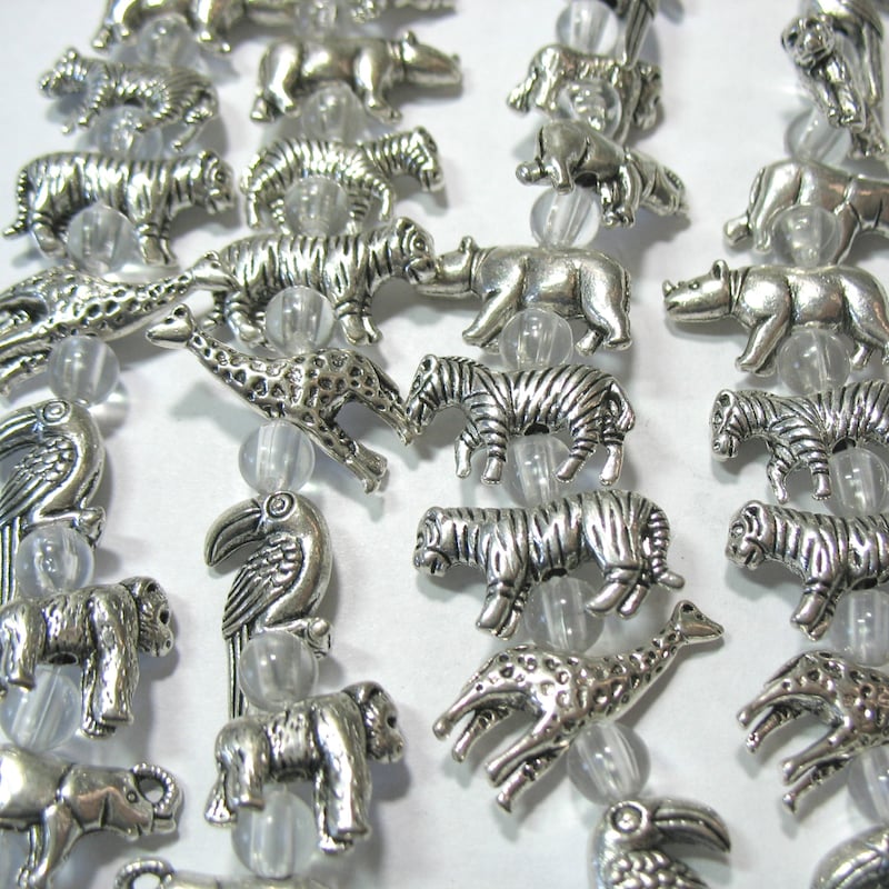 Zoo Animal Silver Beads - Etsy