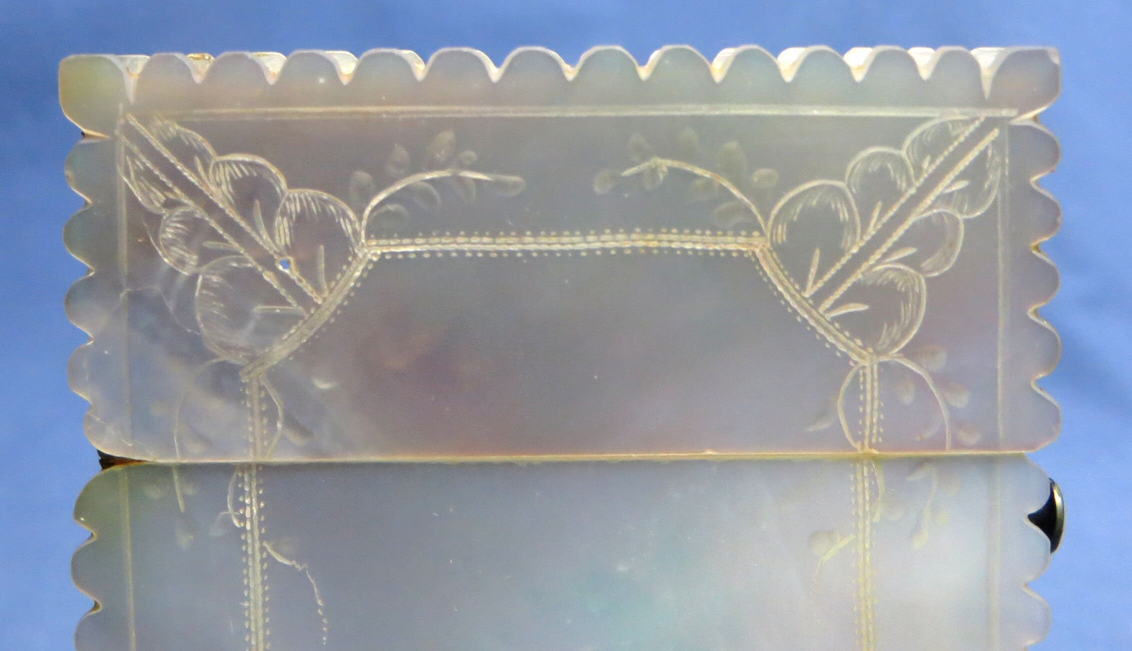 Rare Antique 19th Century Carved Chinese Mother of Pearl Card Case Box ...