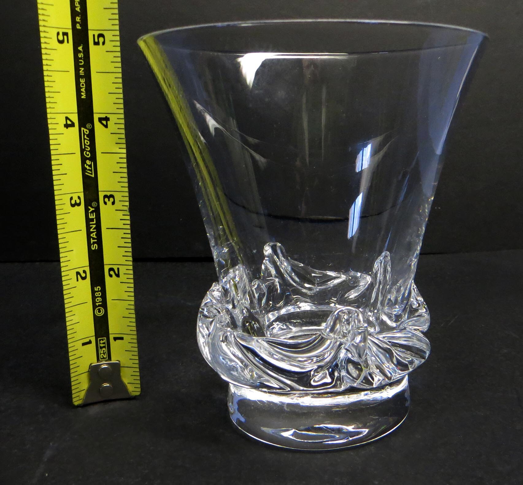 Rare Vintage Daum Crystal Vase With Applied Waves EXC - Etsy