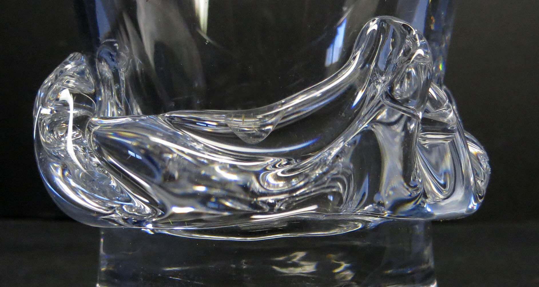 Rare Vintage Daum Crystal Vase With Applied Waves EXC - Etsy