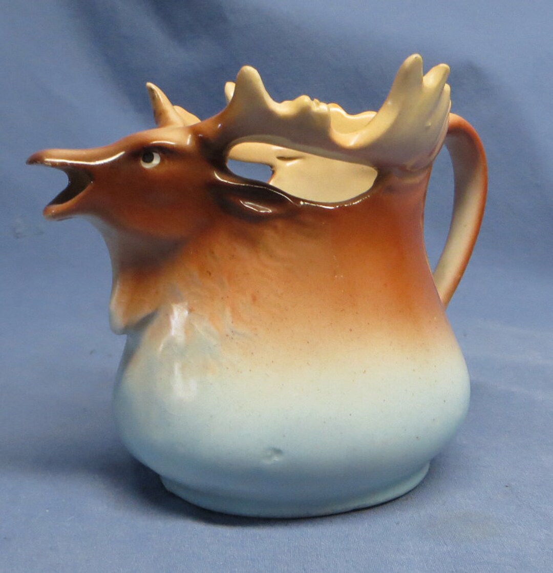 Rare Antique Vintage Porcelain Austrian Elk/moose Figural Creamer EXC ...