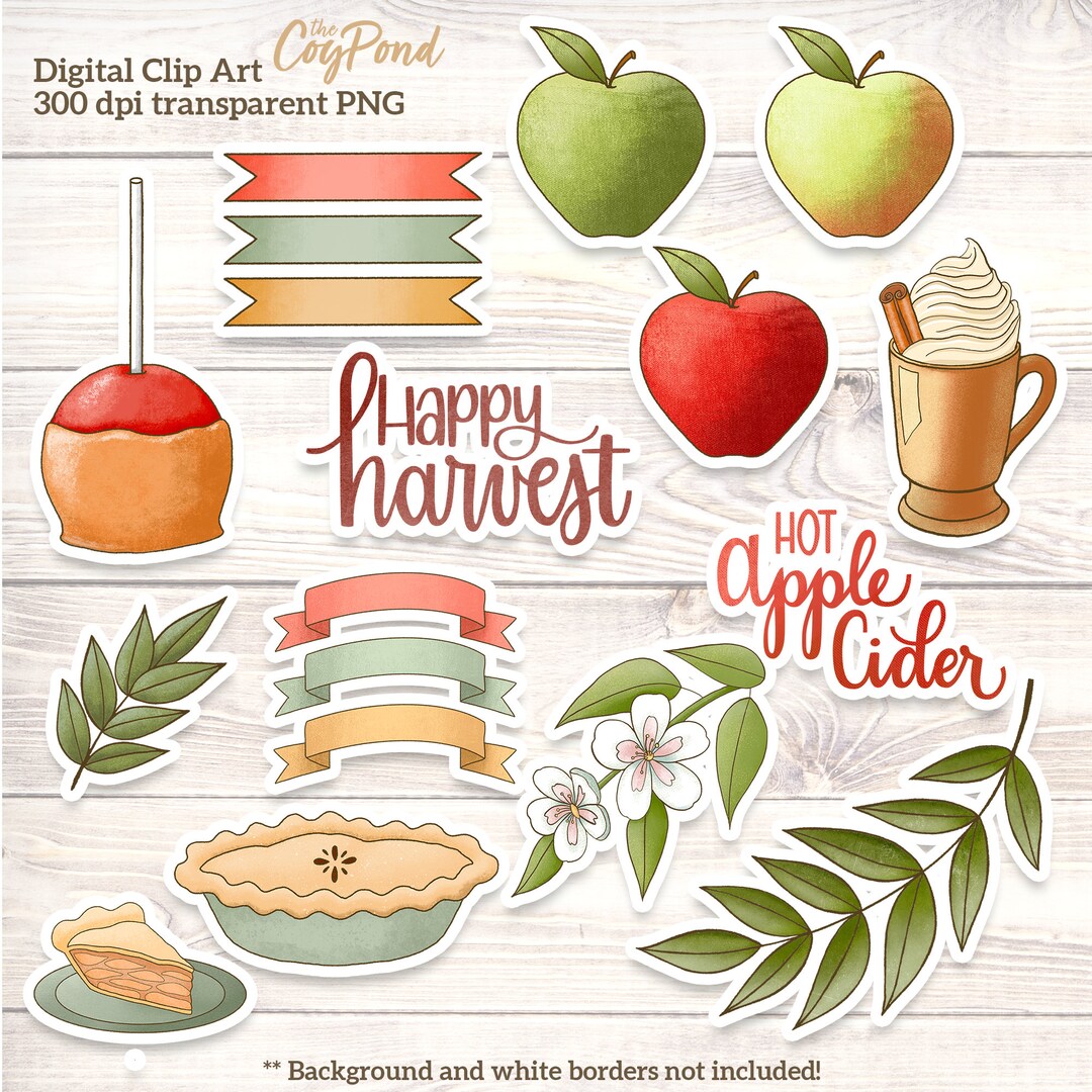 Fall Apple Harvest Clipart Autumn Clipart Digital Clip Art - Etsy