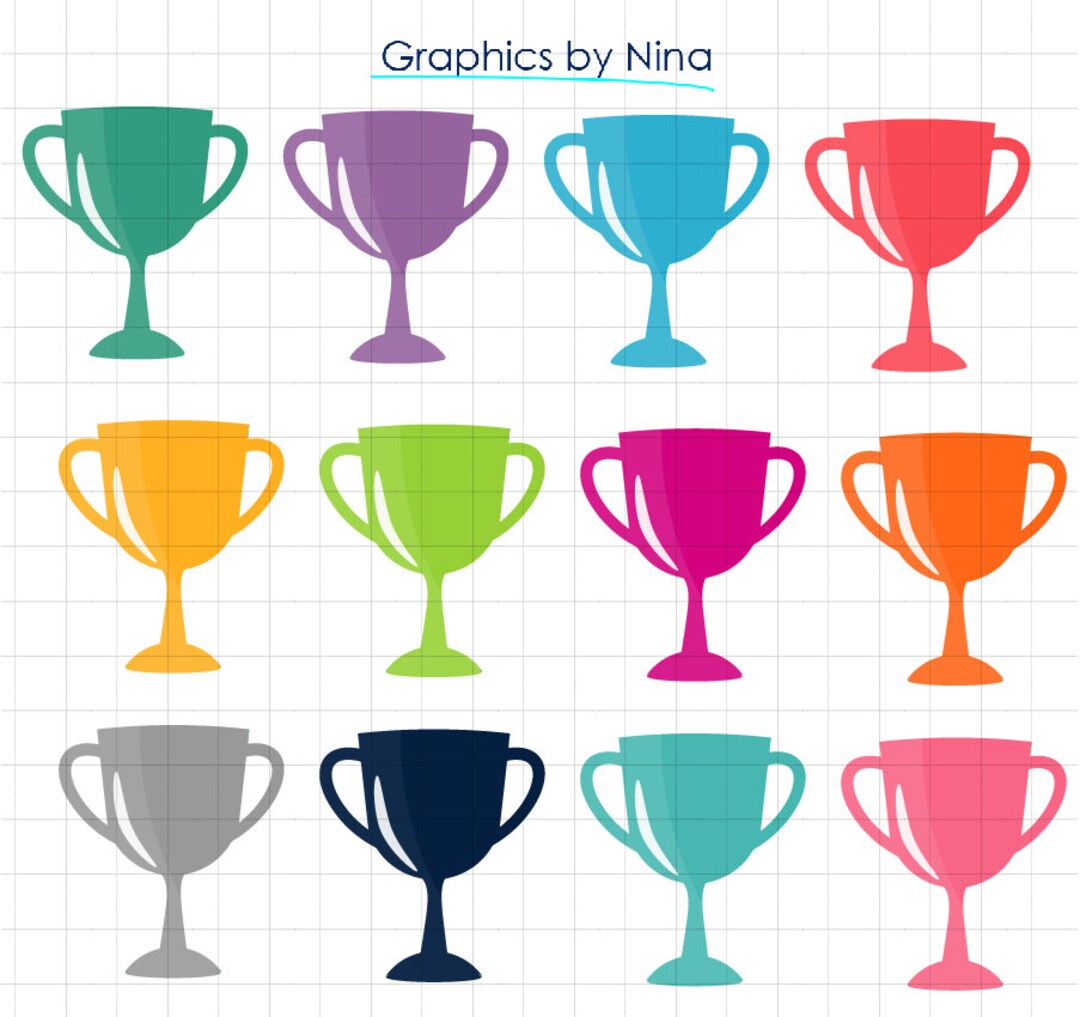 INSTANT DOWLOAD Trophy Clipart Sports Award School Award Scrapbook for ...