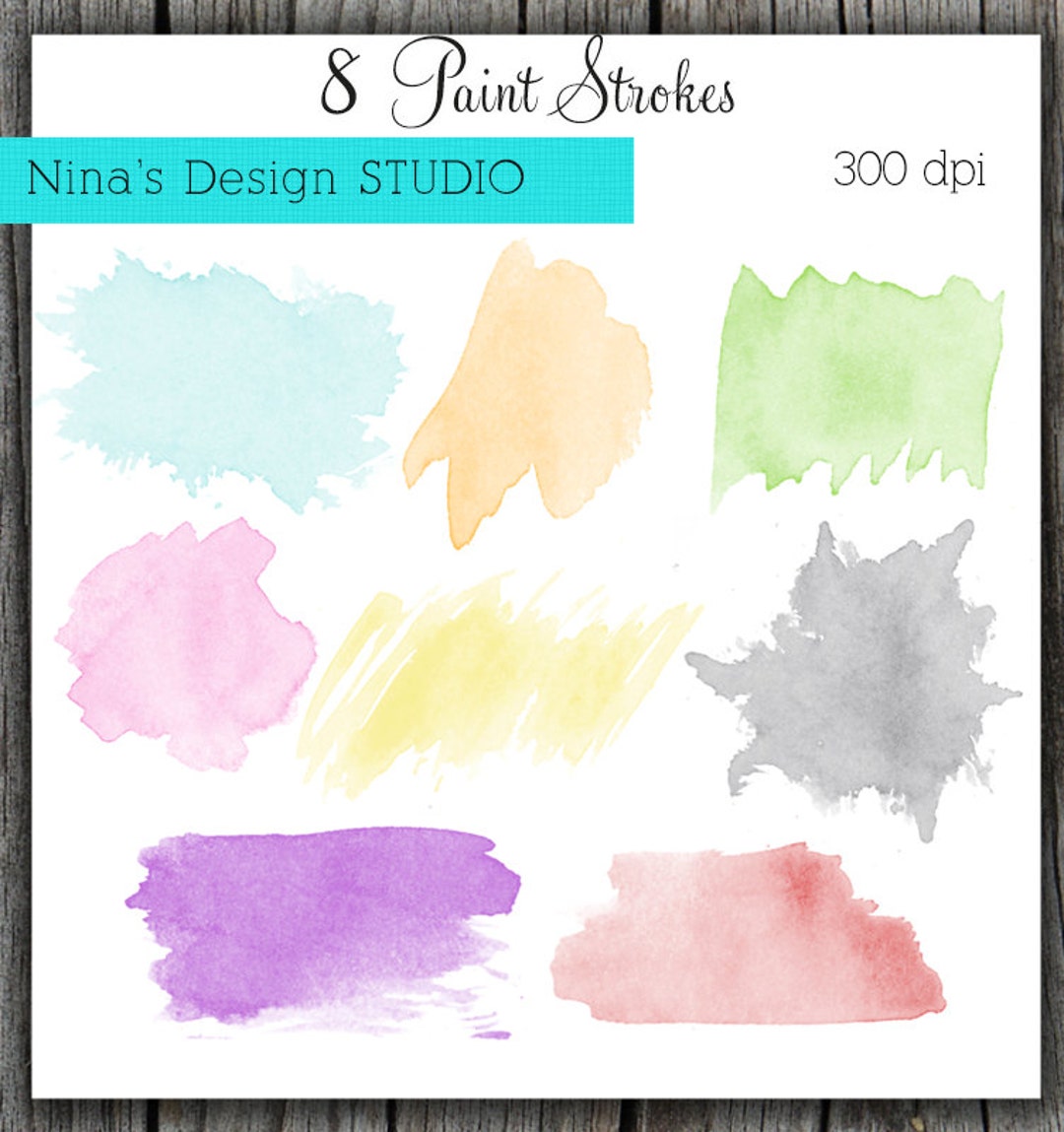 Watercolor Paint Strokes Digital Scrapbook Download Free for Commercial ...