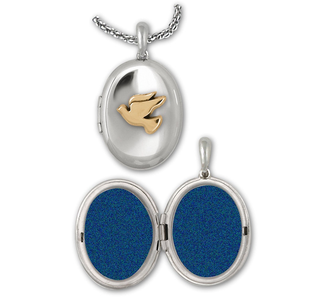Dove Jewelry Silver and 14k Gold Handmade Dove Photo Locket DVE2-TNV - Etsy
