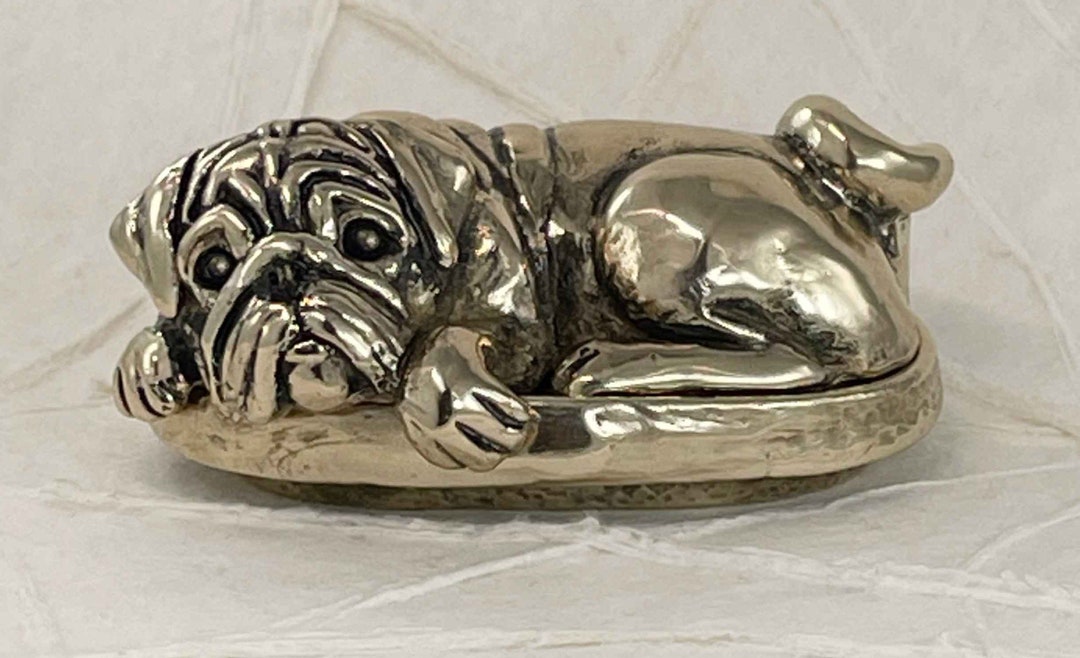 Pug Figurine Yellow Bronze Handmade Pug Sculpture PG3-BX - Etsy