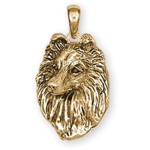 Sheltie Jewelry 14k Gold Handmade Sheltie Pendant SH82X-PG - Etsy