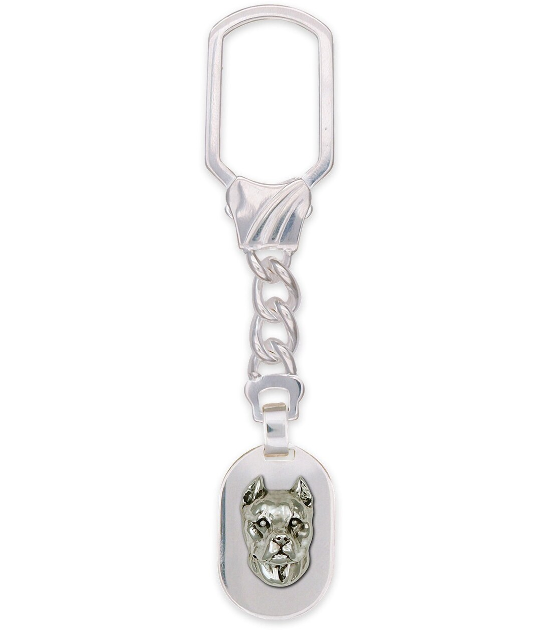 Pit Bull Jewelry Pit Bull Key Ring Jewelry Sterling Silver Handmade Pit ...