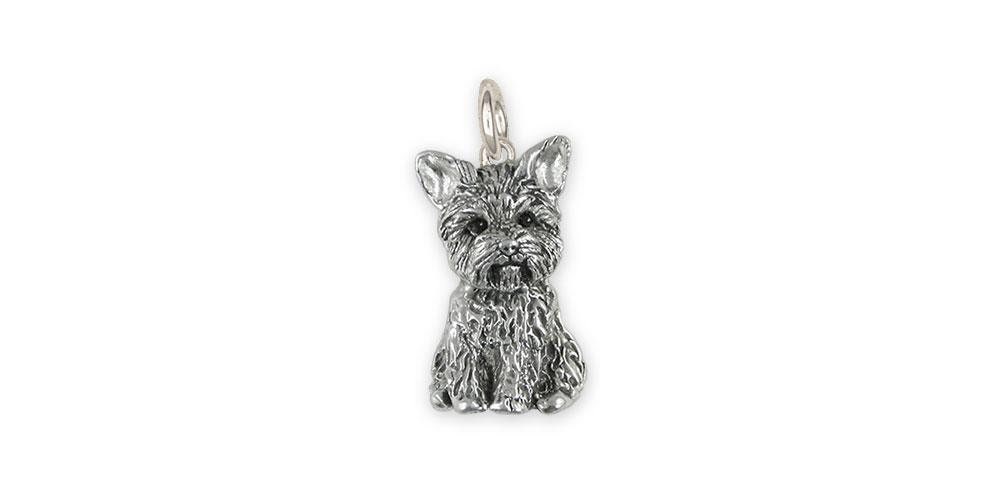 Yorkie Jewelry Sterling Silver Handmade Yorkshire Terrier Charm YK381X ...