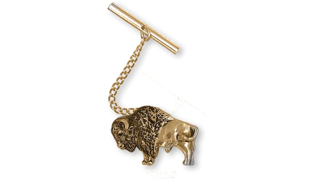 Bison Tie Tack Yellow Bronze Handmade Bison and Buffalo Jewelry UBS2 ...