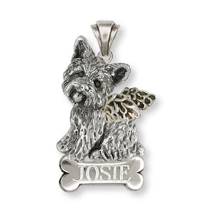 Yorkie Yorkshire Terrier Angel Pendant Jewelry Sterling Silver Yorkie ...
