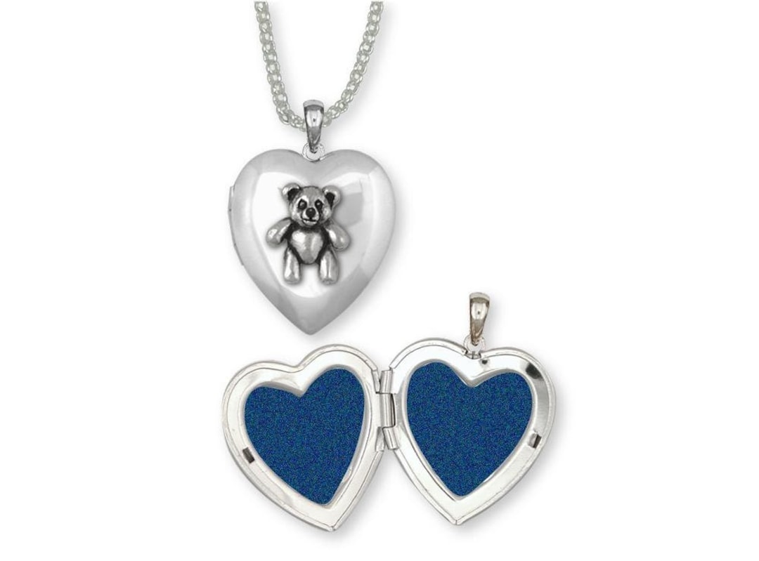 Teddy Bear Jewelry Teddy Bear Photo Locket Jewelry Sterling Silver ...