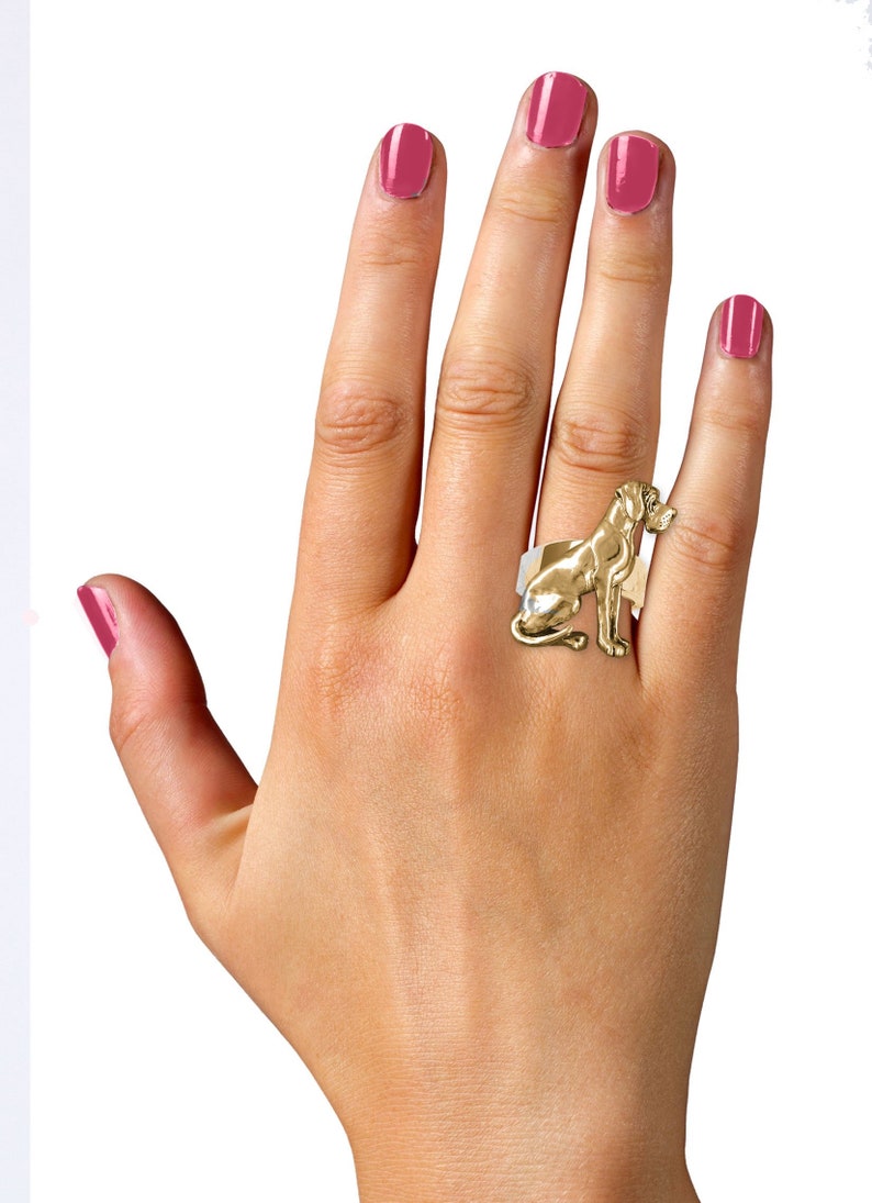 Great Dane Jewelry 14k Gold Handmade Great Dane Ring GDL17-RG - Etsy