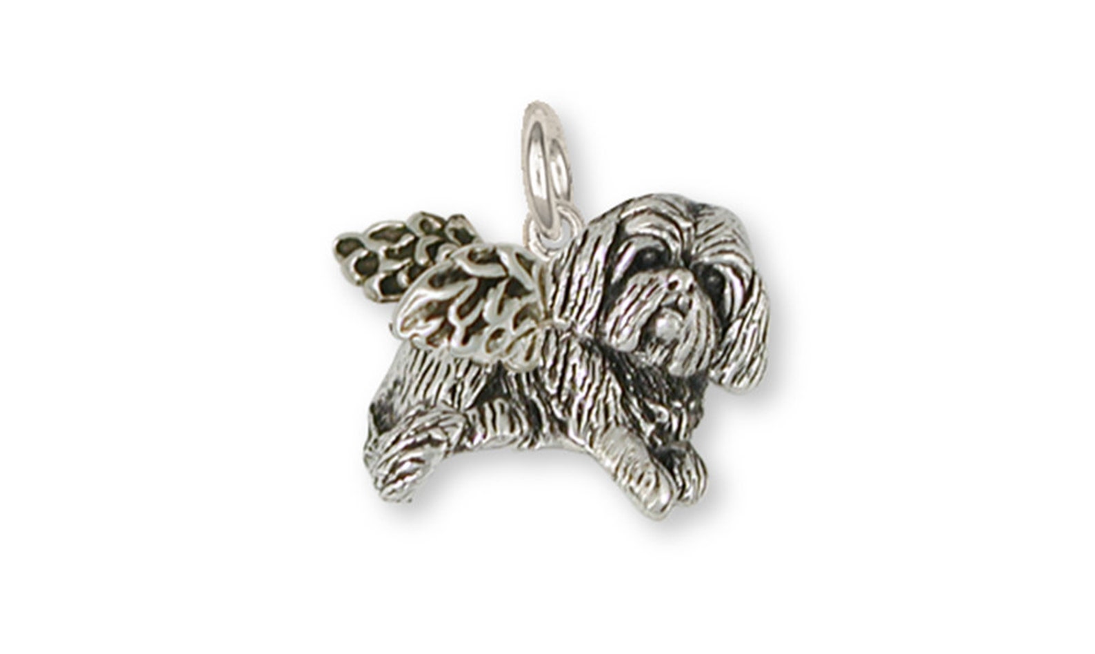 Shih Tzu Jewelry Shih Tzu Angel Charm Handmade Silver Shih Tzu Jewelry ...