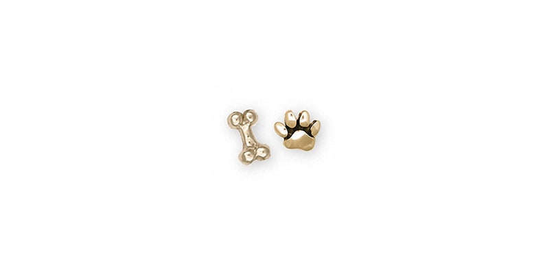 Dog Paw Jewelry Dog Bone and Paw Earrings Jewelry 14k Gold Handmade Dog ...