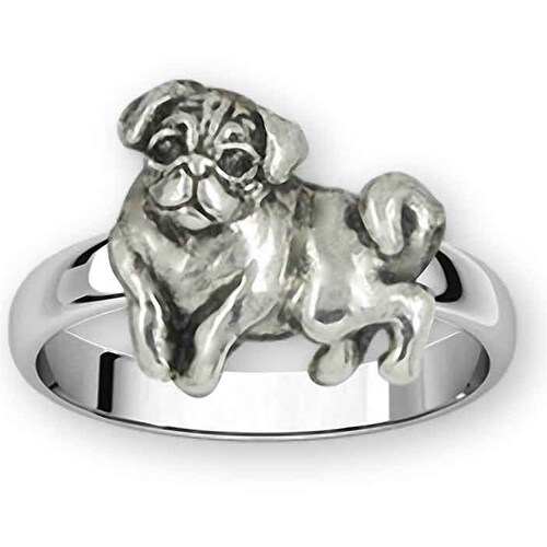 Handmade PUG Face Ring in Sterling Silver by Tinybling - Etsy