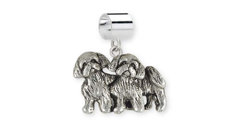 Shih Tzu Jewelry Sterling Silver Shih Tzu Charm Slide Jewelry | Etsy