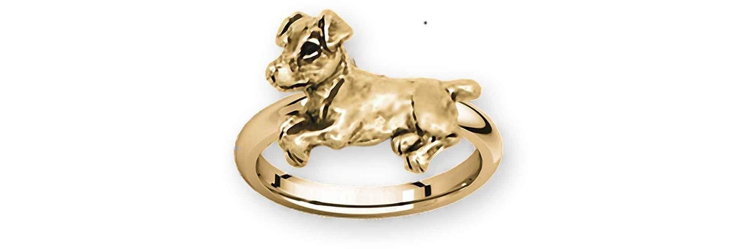 Jack Russell Jewelry 14k Gold Handmade Jack Russell Terrier Ring J11B ...