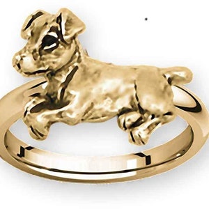 Jack Russell Jewelry 14k Gold Handmade Jack Russell Terrier Ring J11B ...